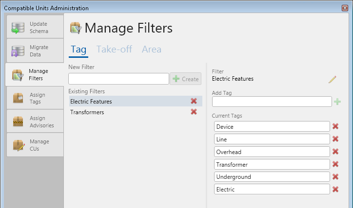 Manage Tag Filters